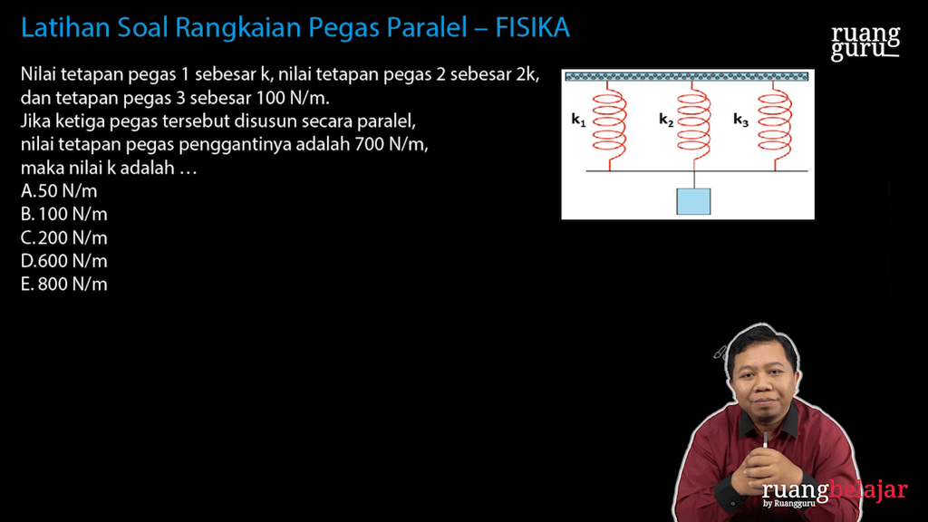 Video belajar Latihan Soal Rangkaian Pegas Paralel Fisika untuk Kelas ...