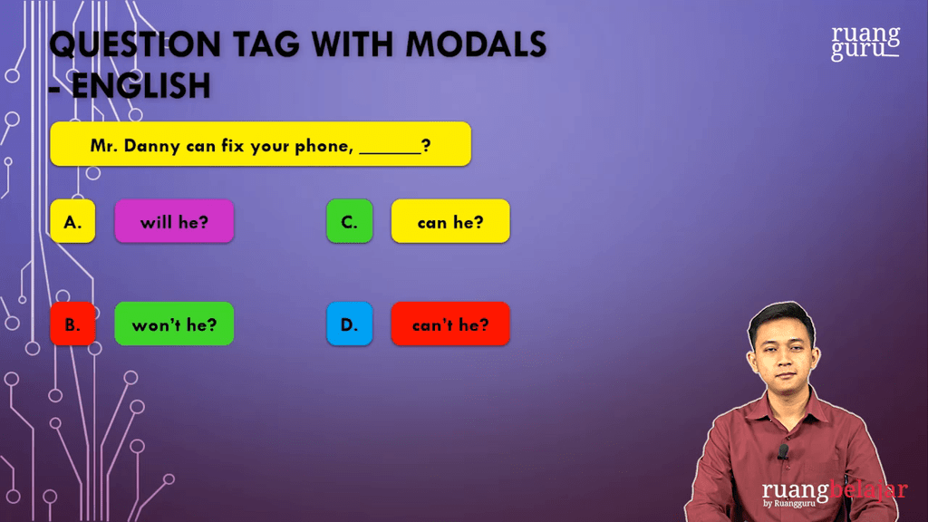 Video belajar Question Tag of Modals Review Bahasa Inggris untuk Kelas 9