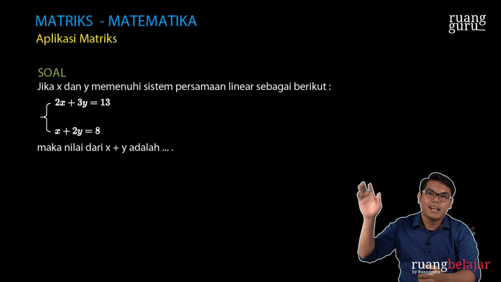 Video belajar Penyelesaian SPL dengan Matriks (Metode OBE) Matematika ...