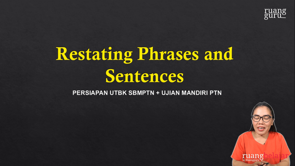 Video belajar Video 6 Restating Phrases and Sentences SIMAK UI untuk ...