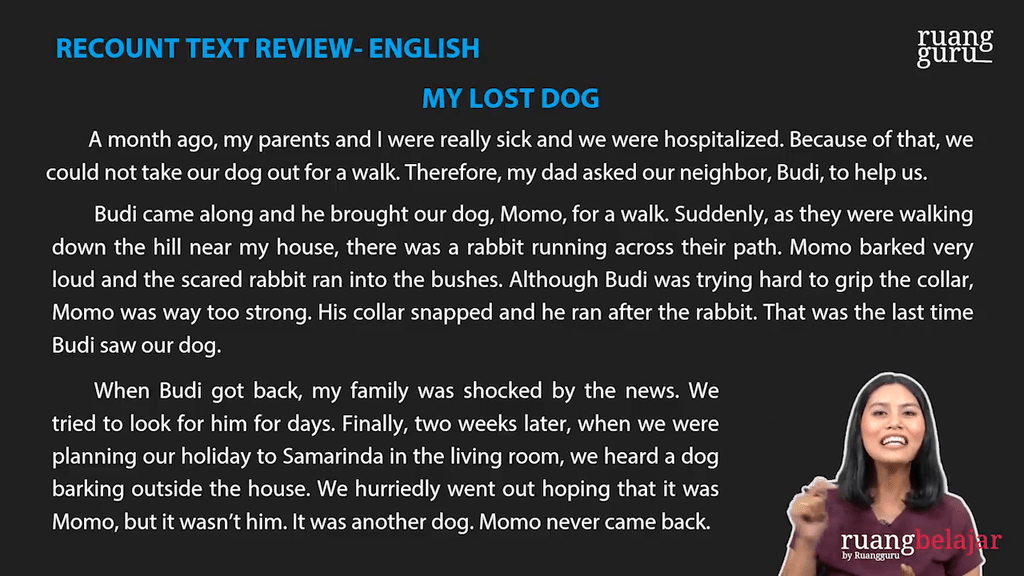 Video belajar Recount Text Review Bahasa Inggris untuk Kelas 8