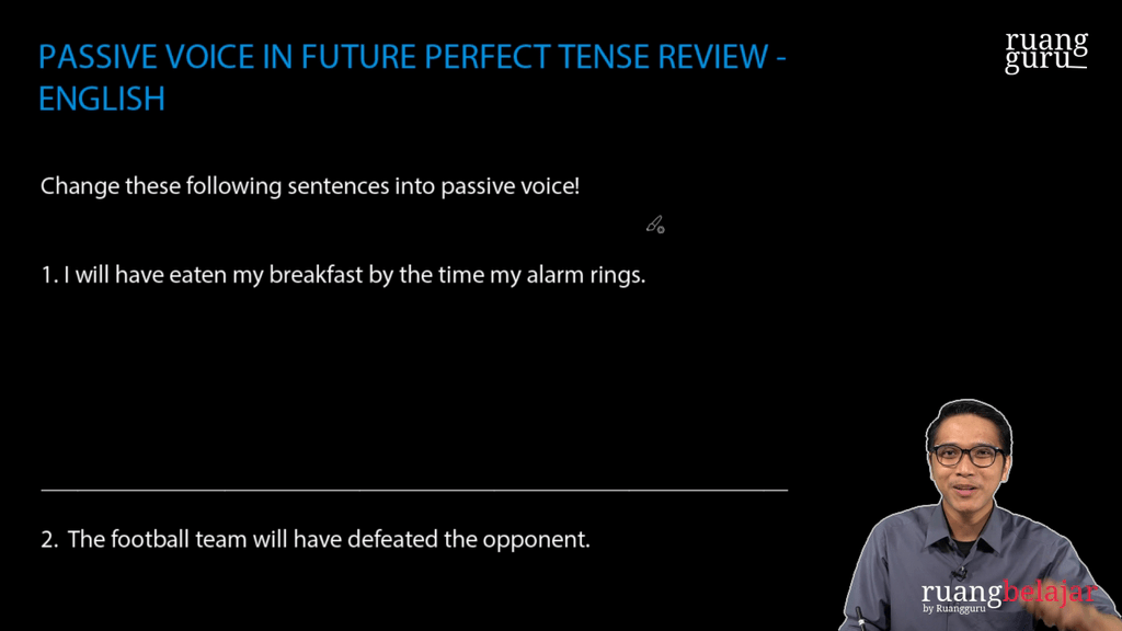 Video belajar Passive Voice in Future Perfect Tense Review Bahasa ...