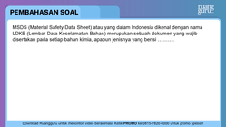MSDS (Material Safety Data Sheet) atau yang dalam ...