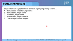 Sayap lebah dan sayap kelelawar termasuk organ yan...