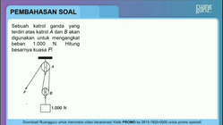 Sebuah katrol ganda yang terdiri atas katrol A dan...