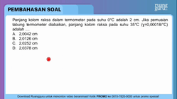 Panjang kolom raksa dalamtermometer pada suhu 0°C ...