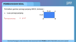 Perhatikan gambar persegi panjang ABCD, tentukan ...