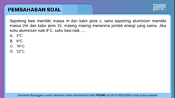 Sepotong besi memiliki massa m dan kalor jenis c