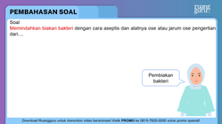 Memindahkan biakan bakteri dengan cara aseptisdan ...