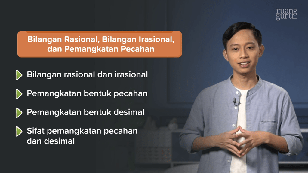 Video belajar Bilangan Rasional, Bilangan Irasional, dan Pemangkatan ...