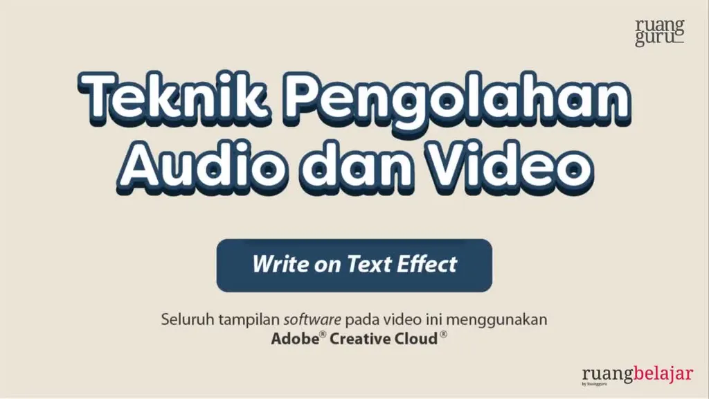 Video belajar Membuat Write On Text Effect Teknik Pengolahan Audio dan ...